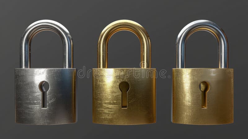 A Collection of Three Padlocks, Each with Its Own Key. Versatile Image ...