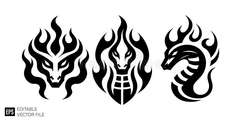 Black Dragon Tribal Emblems Stock Illustrations – 64 Black Dragon ...