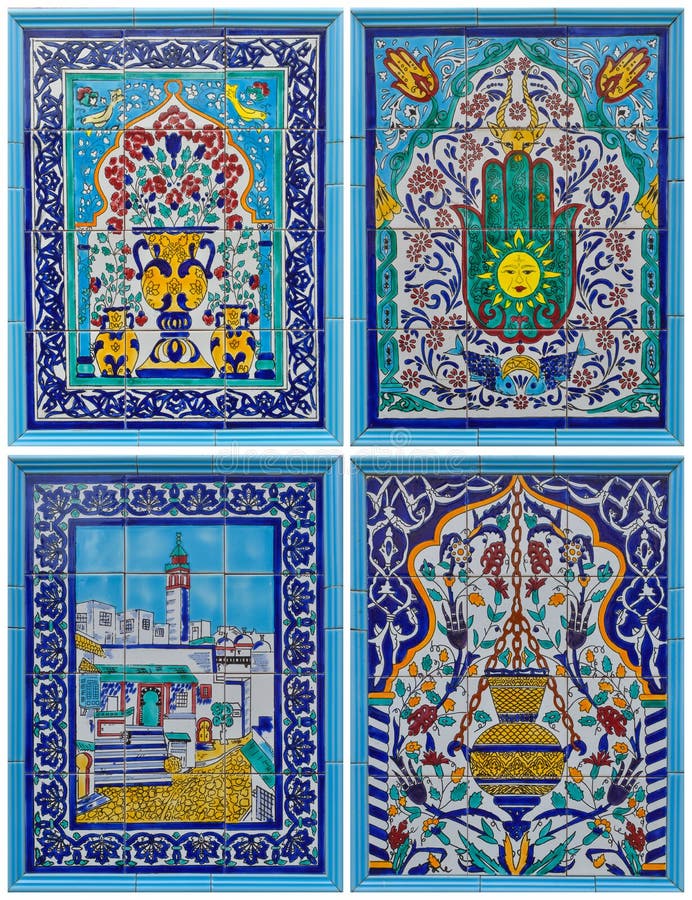 Collection tile painting stock image. Image of ceramic - 40243665