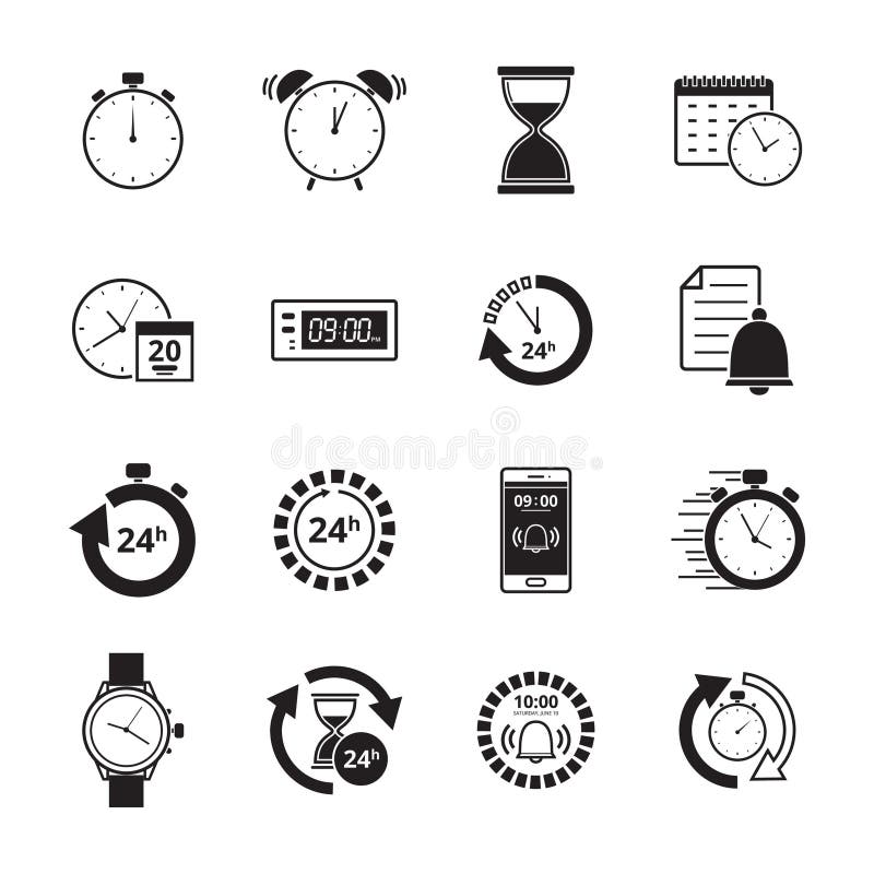 Collection of Time Icon. Vector Illustration Decorative Design Stock ...