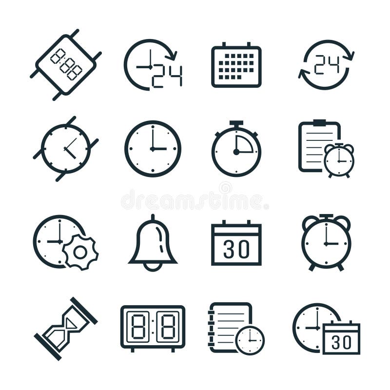 Collection of Time Icons. Vector Illustration Decorative Design Stock ...