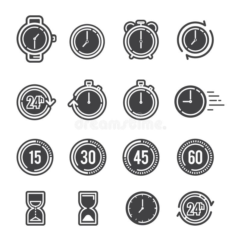 Collection of Time Icons. Vector Illustration Decorative Design Stock ...