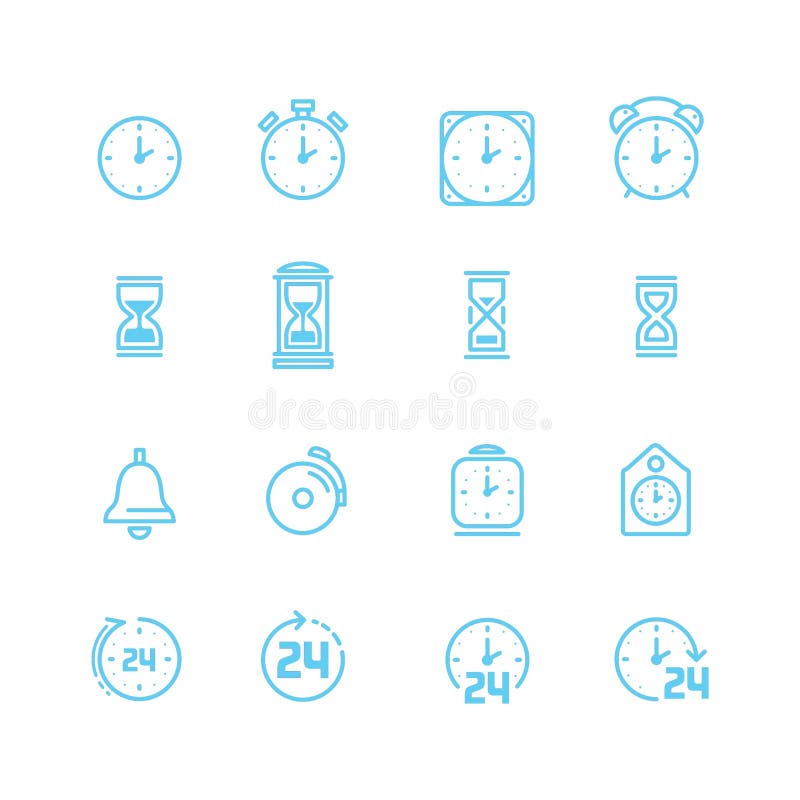 Collection of Time Icons. Vector Illustration Decorative Design Stock ...