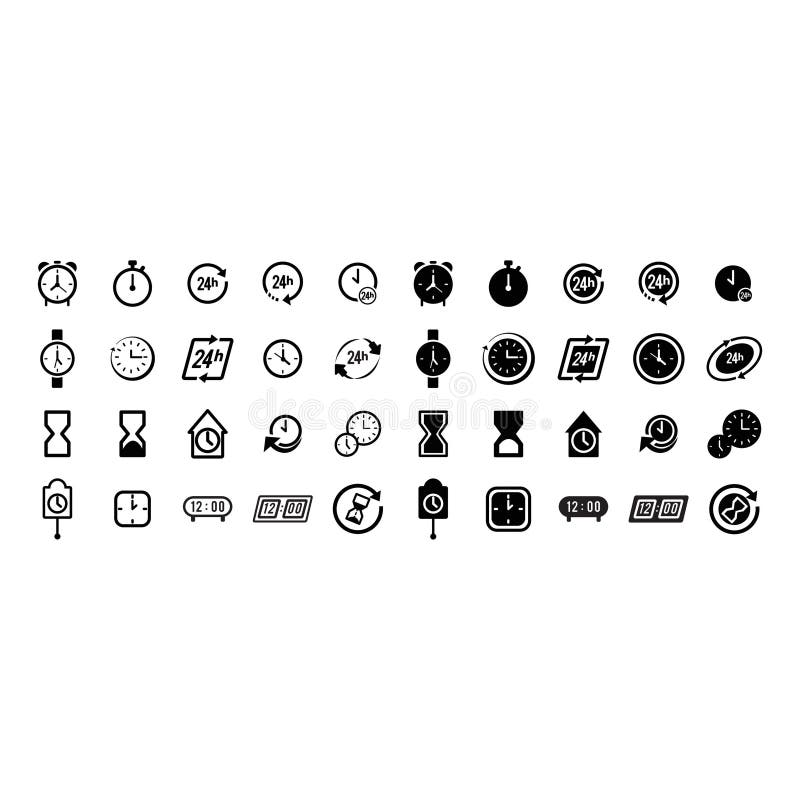 Collection of Time Icons. Vector Illustration Decorative Design Stock ...