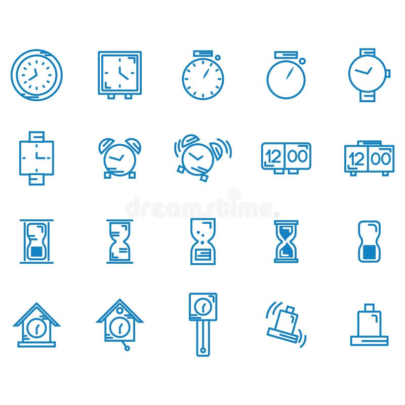 Collection of Time Icons. Vector Illustration Decorative Design Stock ...