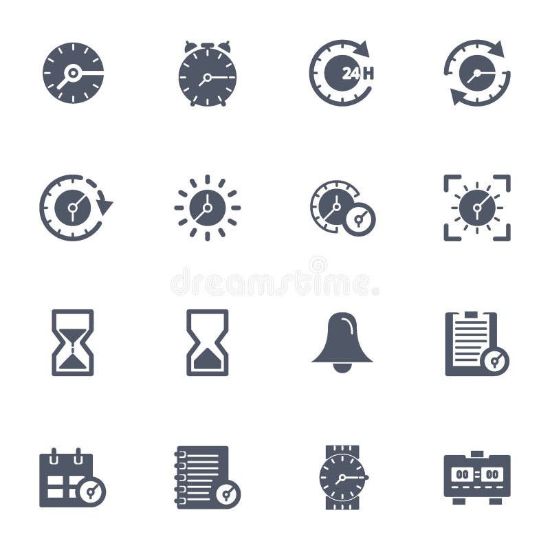 Collection of Time Icons. Vector Illustration Decorative Design Stock ...