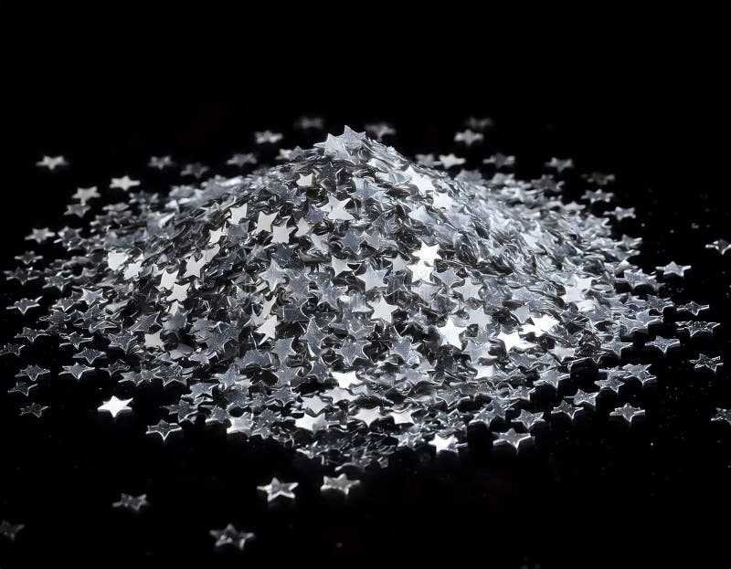 Silver Star Confetti stock illustration. Illustration of reflection ...