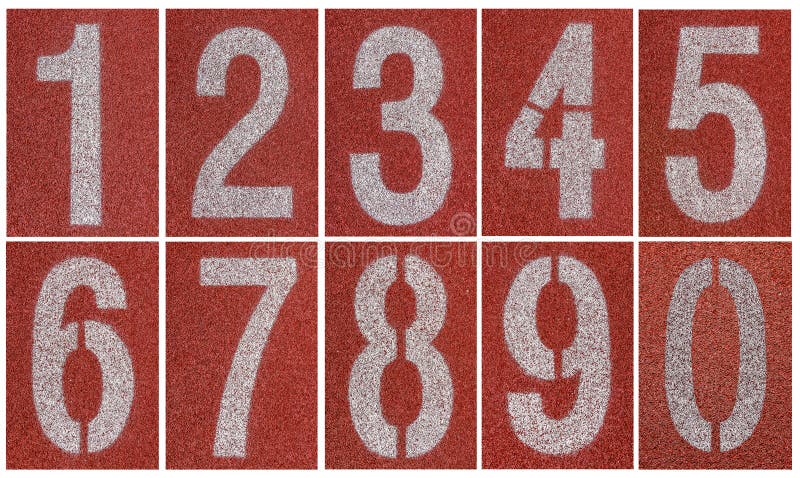 Collection of 0 To 9 ,Numbers on Running Track Stock Image - Image of ...