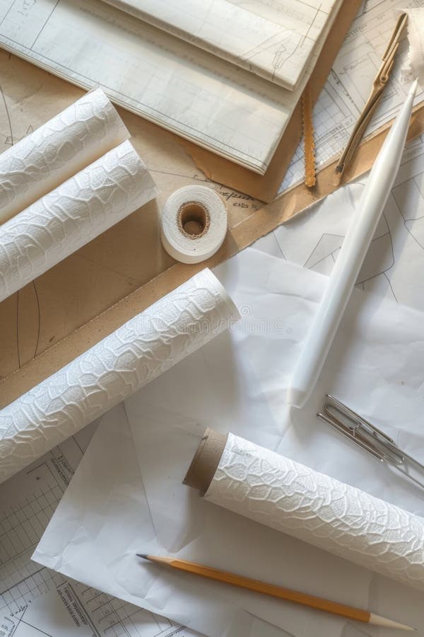 A Collection of Toilet Paper Rolls Stacked on a Table, Ready for Use or ...