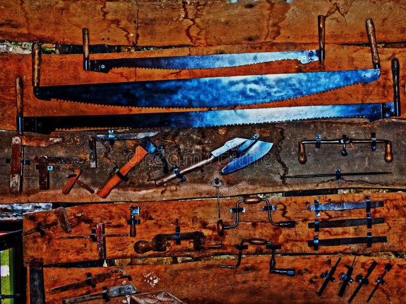 Collection of Tools in a Forge in the Medieval Castle Stock Photo ...