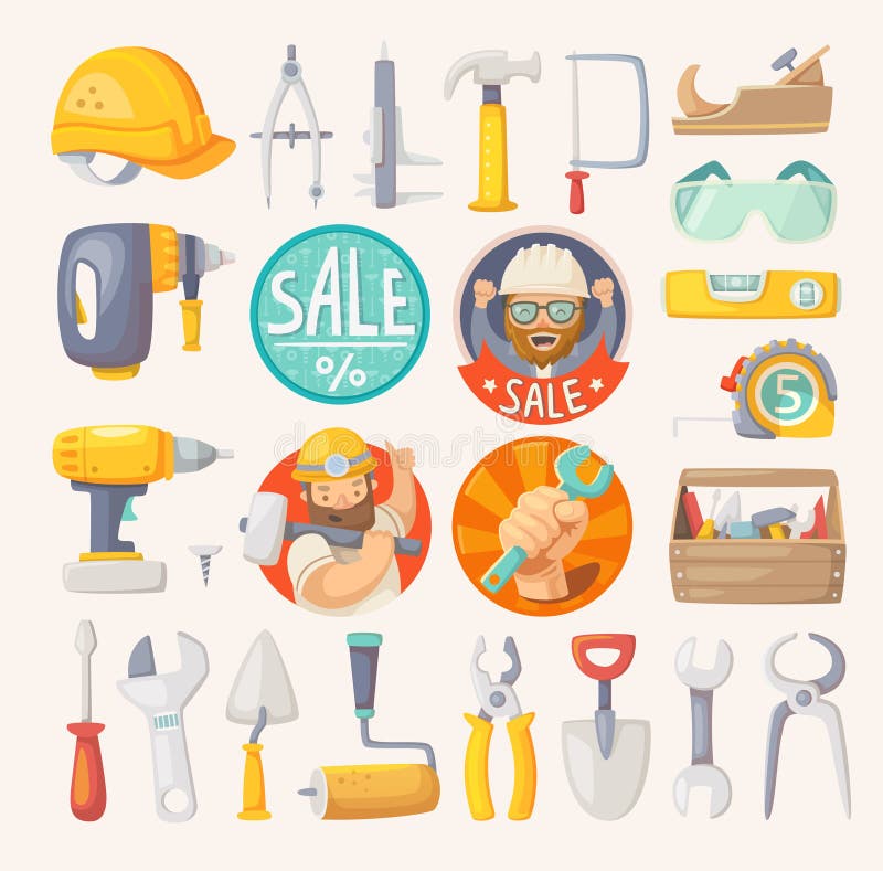 Collection of Tools for House Remodeling Stock Vector - Illustration of ...