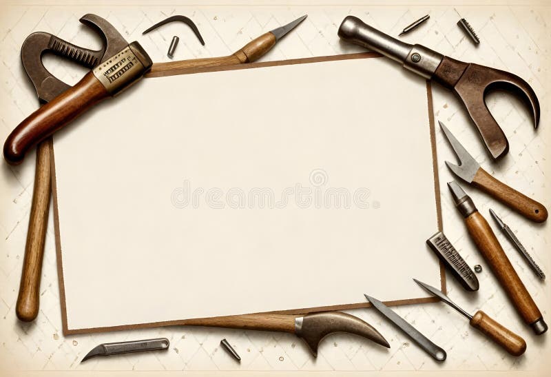 A Collection of Tools Including a Carpentering Tools and a Sign that ...