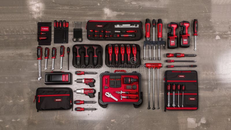 A Collection of Tools, Including Screwdrivers, Drill Bits, and a Power ...