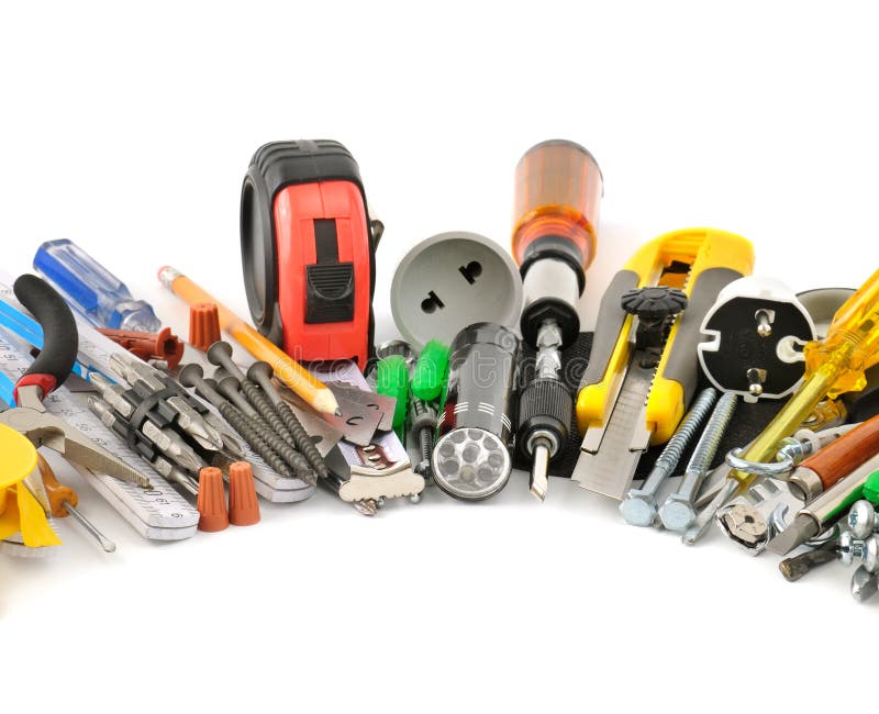 Collection of Tools and Equipment for Electronic Stock Image - Image of ...