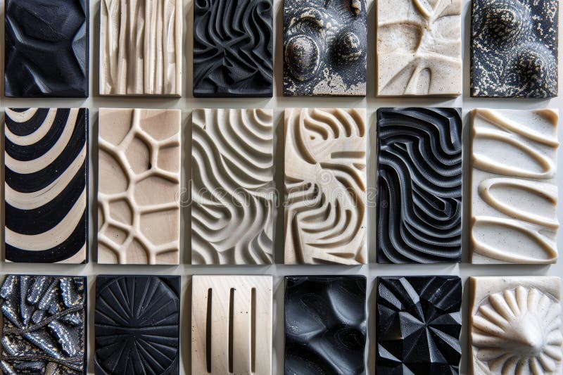 A Collection of Topaz Tiles Displaying Diverse Patterns and Shapes ...