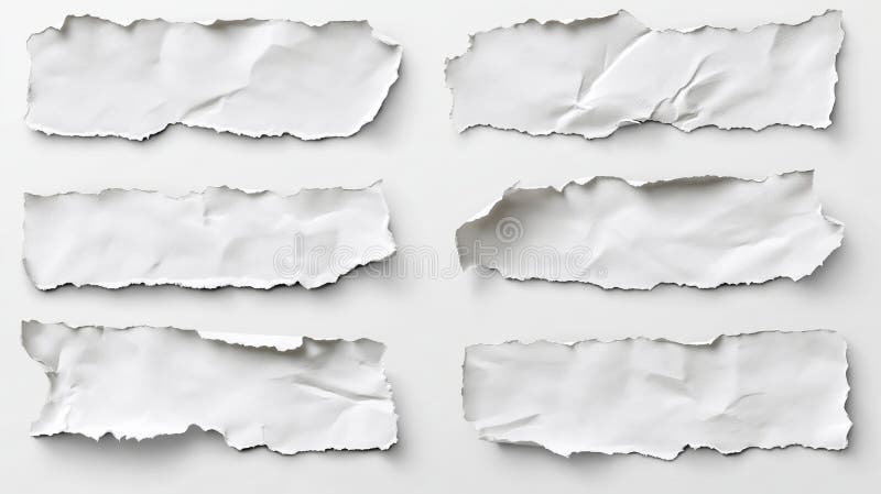 Collection of Torn Paper Strips with Rough Edges Stock Illustration ...