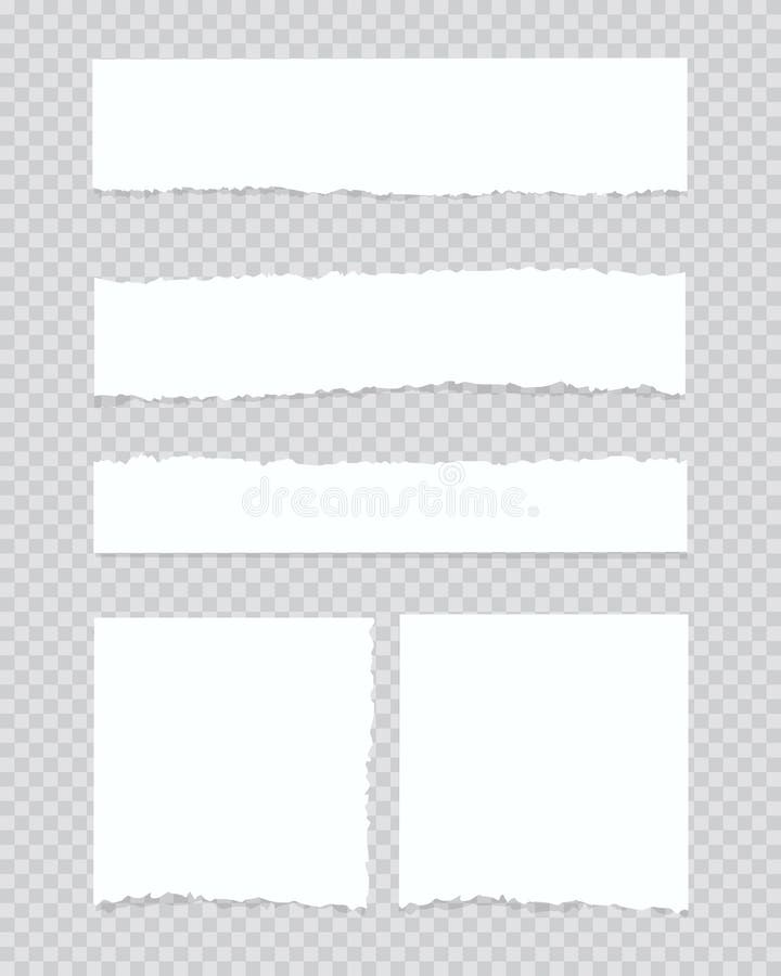 Collection of Torn, Ripped Pieces of White Color Paper Stock Vector ...