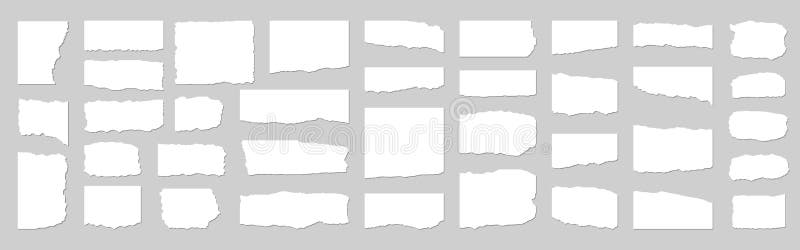 Collection of Torn, Ripped Pieces of White Color Paper. Ripped Paper ... Collection of Torn, Ripped Pieces of White Color Paper. Ripped Paper ...