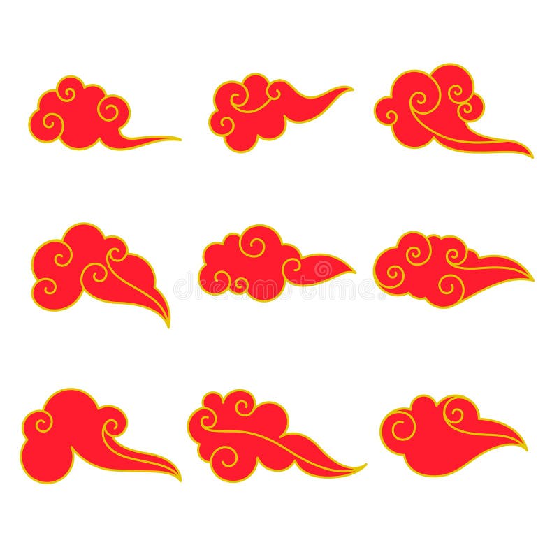 Collection of Traditional Chinese Cloud Icon Design Stock Vector ...