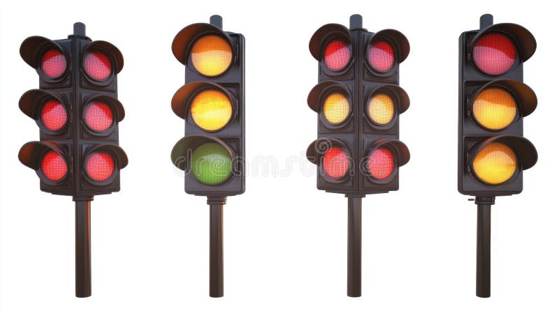 A Collection of Traffic Lights Displaying Various Colors Stock Image ...