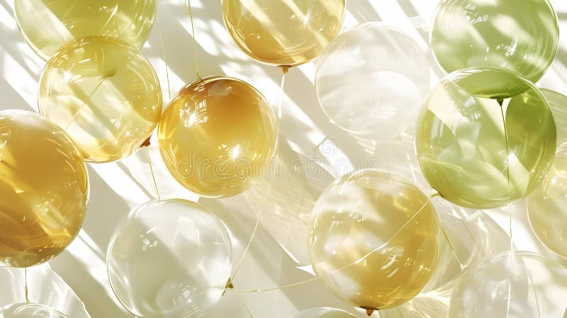 A Collection of Translucent Balloons in Soft Colors Casting Gentle ...