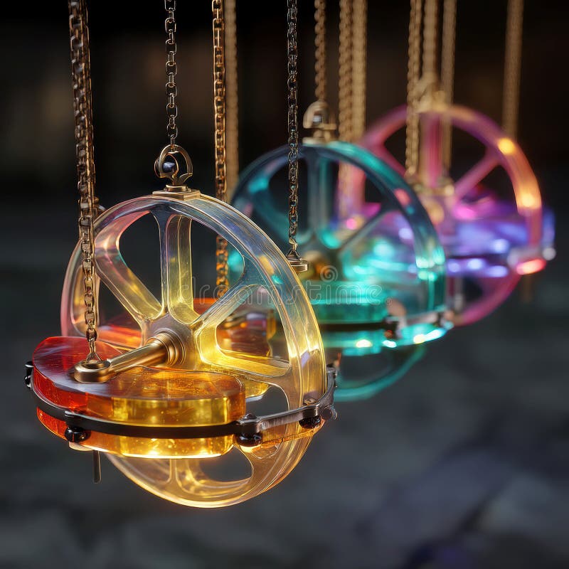 A Collection of Translucent, Colorful Spherical Sculptures Suspended ...