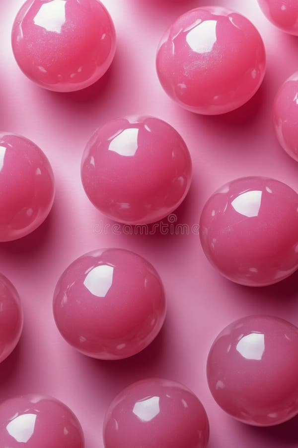 Clear Pink Bubbles Arranged on a Pink Background Stock Photo - Image of ...