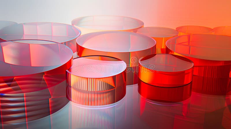 A Collection of Translucent Red Circular Shapes Arranged Artistically ...