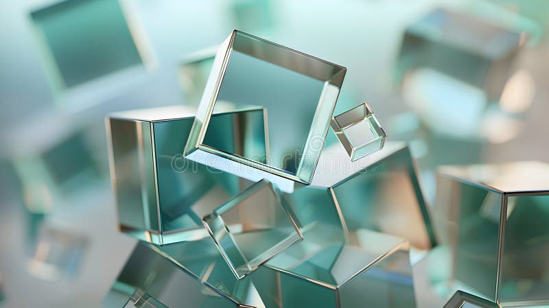 A Collection of Transparent Cubes Floating in a Soft, Gradient ...