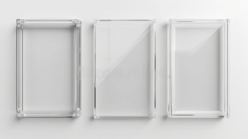 A Collection of Transparent Glass Banners on a White Background. a Set ...