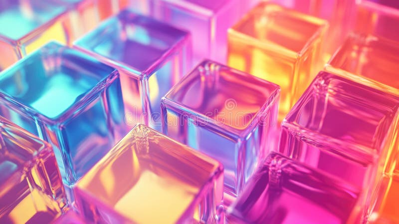 Glass Cubes on Table stock photo. Image of transparent - 377250100