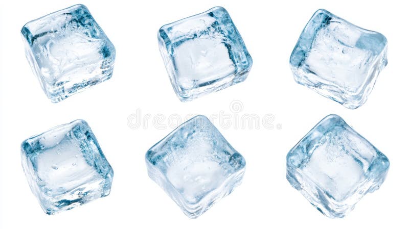 The Collection of Transparent Ice Cubes is Shaped Differently Stock ...