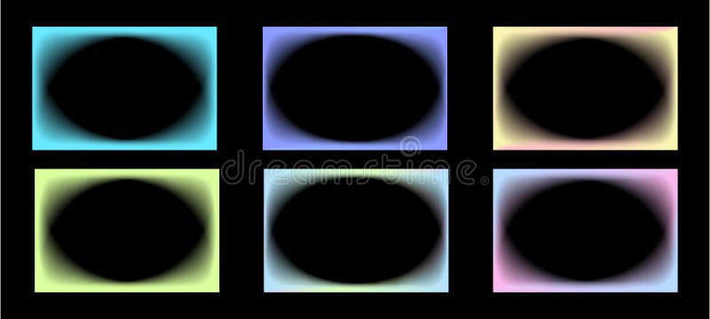 Collection of Transparent Rectangular Gradient Frames with Oval Inner ...
