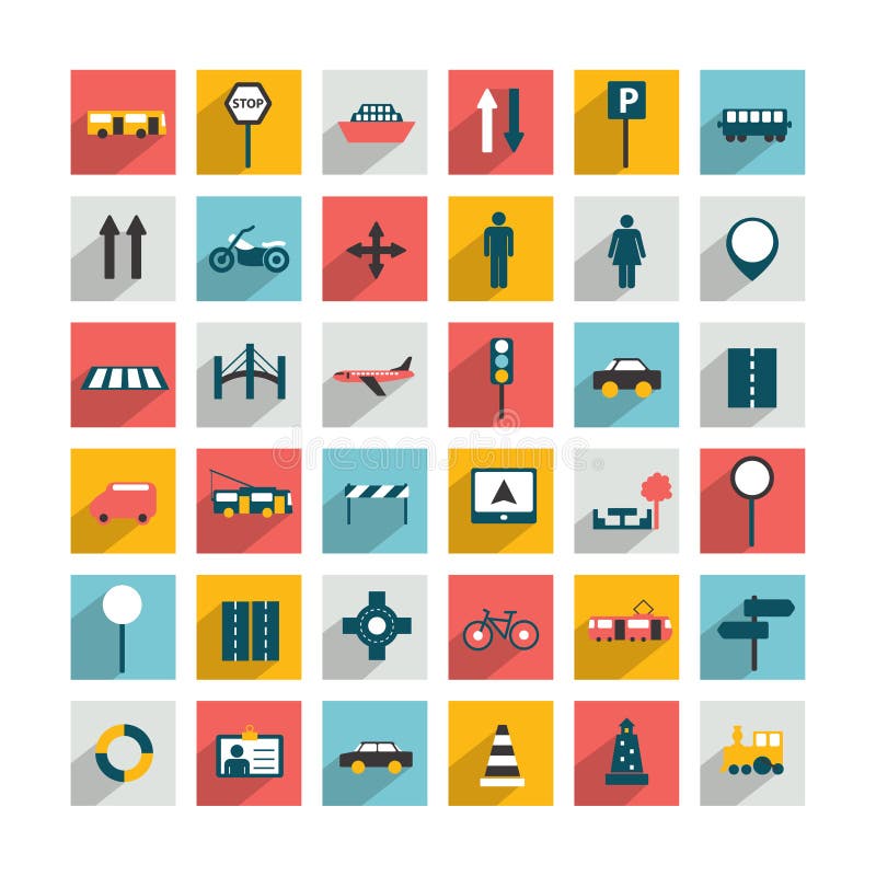 Collection of Transport Sign. Stock Vector - Illustration of road ...