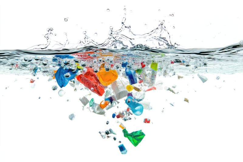 A Collection of Trash and Waste Floating in the Water Stock Photo ...
