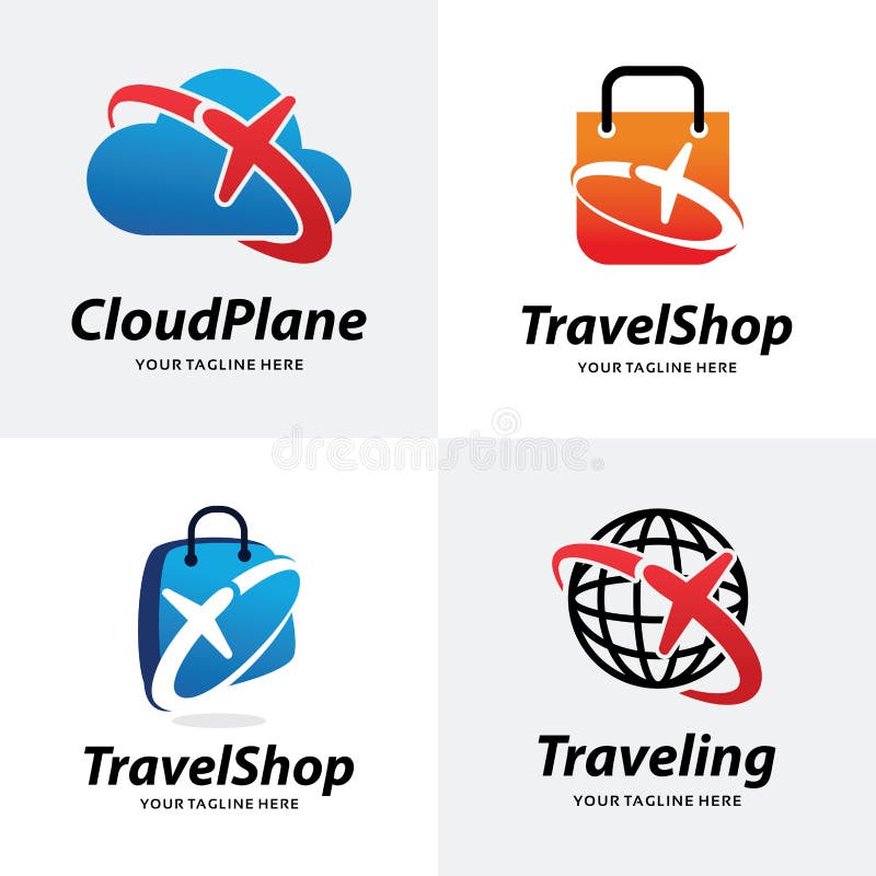 Collection of Travel Shop Logo Template Design Template Stock Vector ...