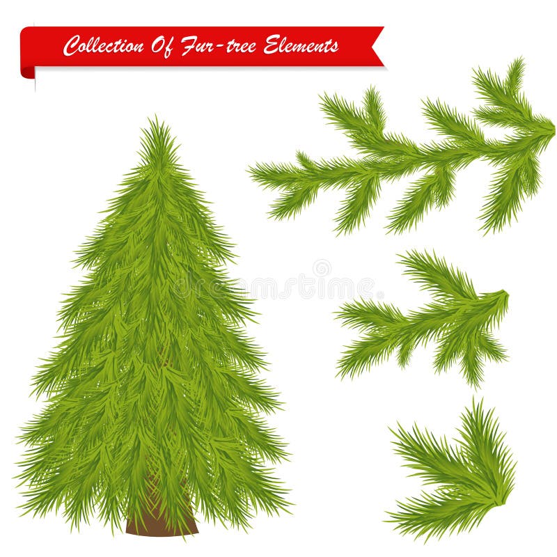 Collection of Tree Elements Stock Vector - Illustration of wood, xmas ...