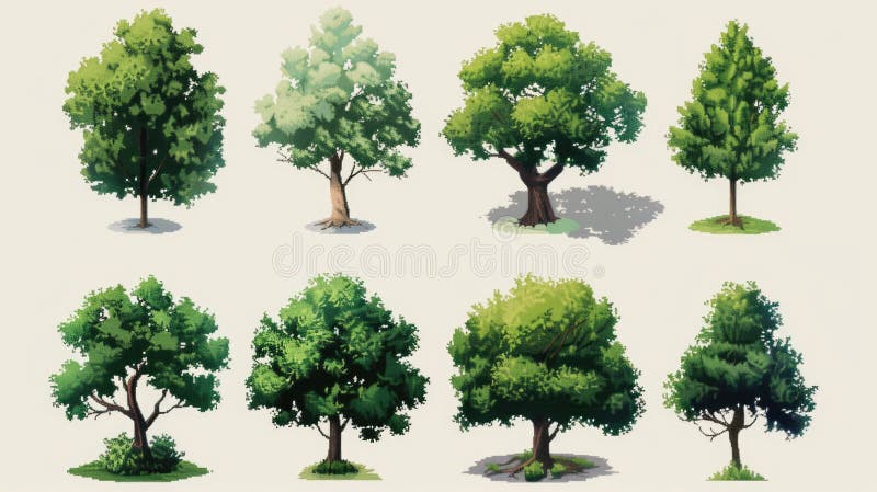 Collection Trees Different Stages Growth Foliage Stock Photos - Free ...