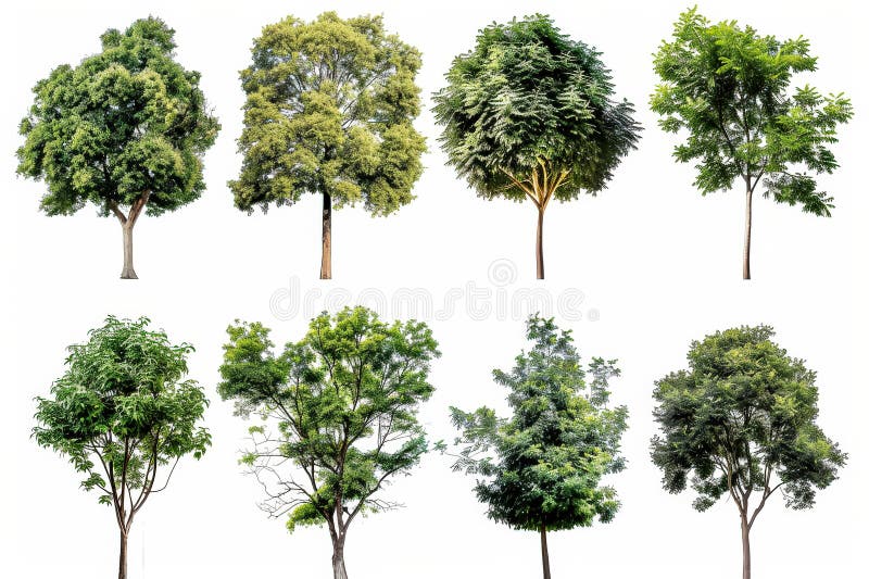 Collection of Trees in Various Sizes and Shapes Stock Image - Image of ...