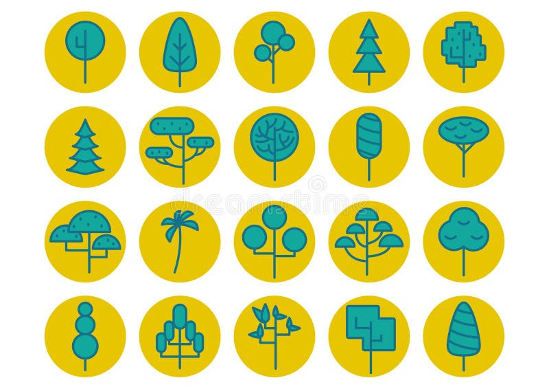 Collection of Trees. Vector Illustration Decorative Design Stock Vector ...