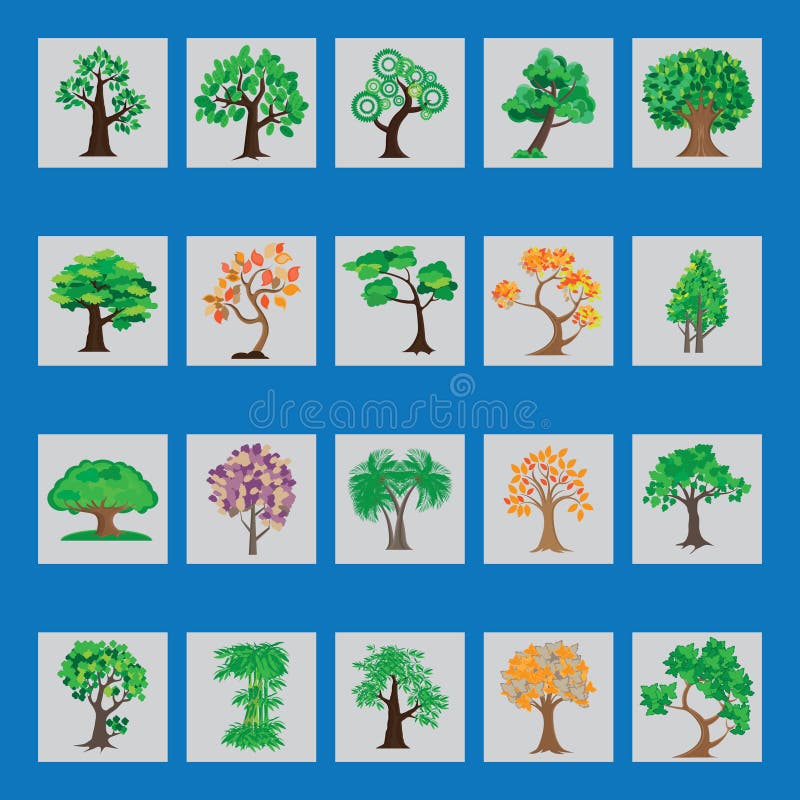 Collection of Trees. Vector Illustration Decorative Design Stock Vector ...
