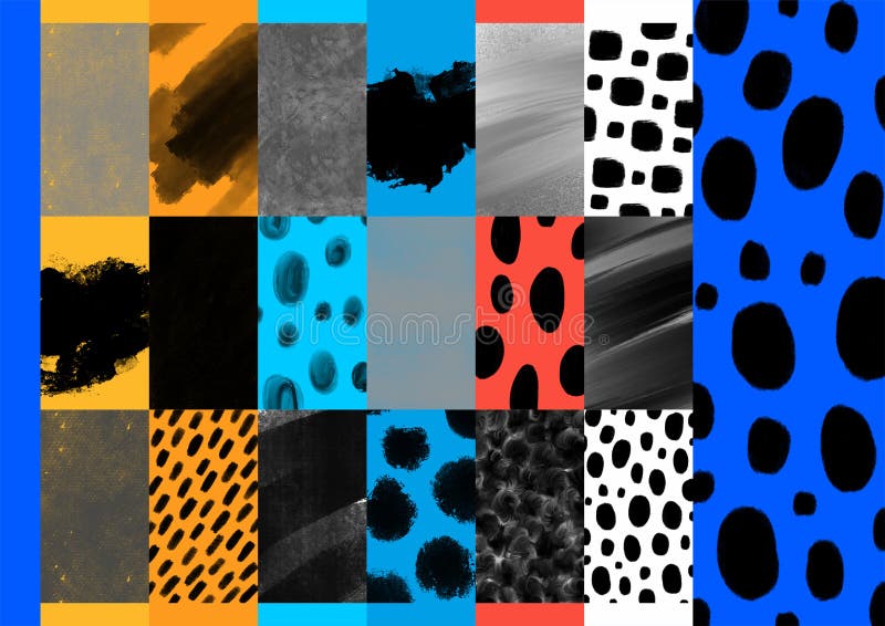 Collection of Trendy Creative Cards with Points Elements and Different ...