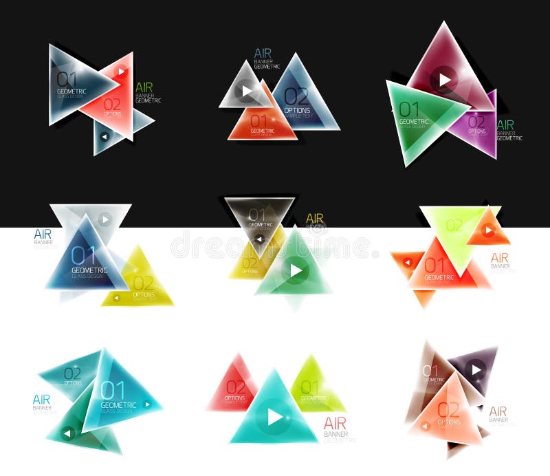 Collection of Triangle Web Boxes - Banners, Business Backgrounds ...