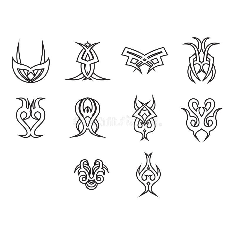 Tribal icon set stock vector. Illustration of logo, flat - 281261133