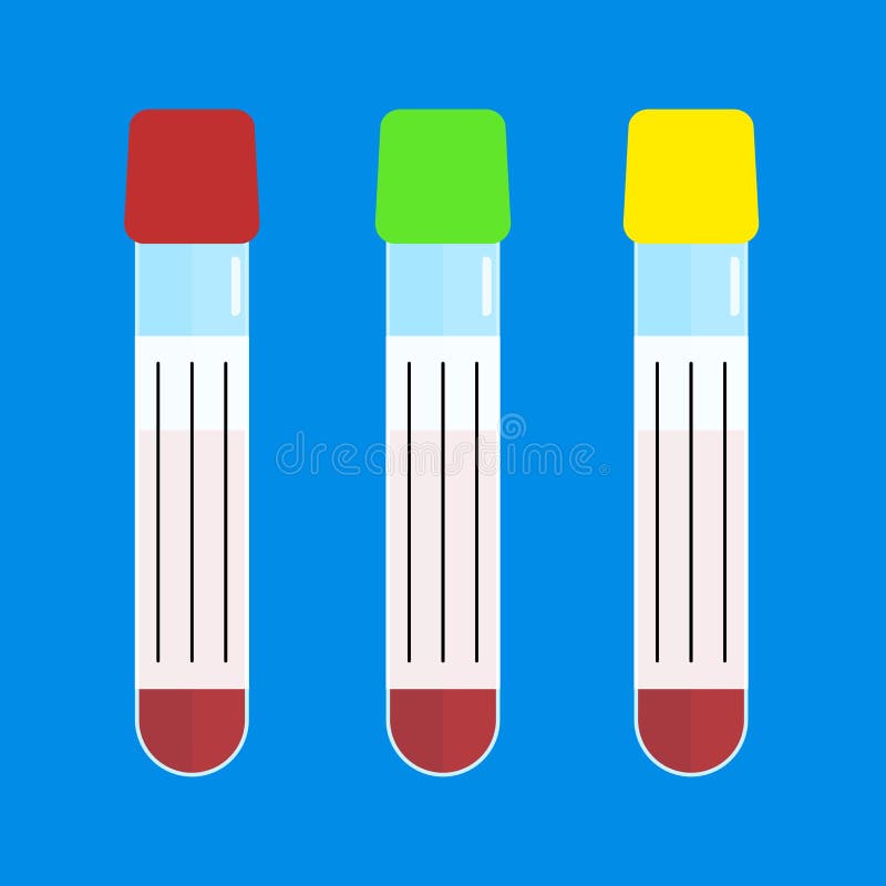 Collection of Tubes with Blood Stock Vector - Illustration of pharmacy ...