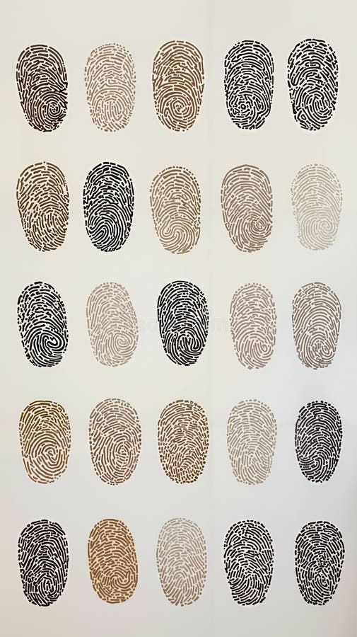 A Large Number of Fingerprints on a White Background Stock Image ...