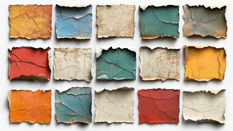 Collection of Twelve Rectangular Stickers with 3D Peeling Effect in ...