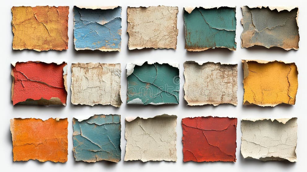 Collection of Twelve Rectangular Stickers with 3D Peeling Effect in ...