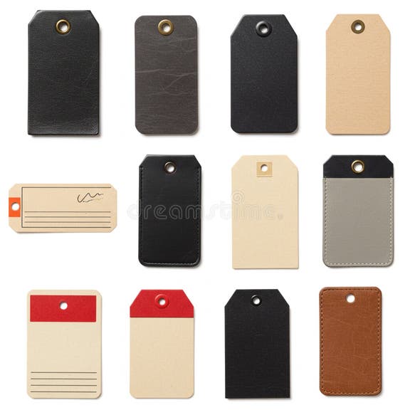 Collection of Twelve Rectangular Tags with Various Designs. they ...