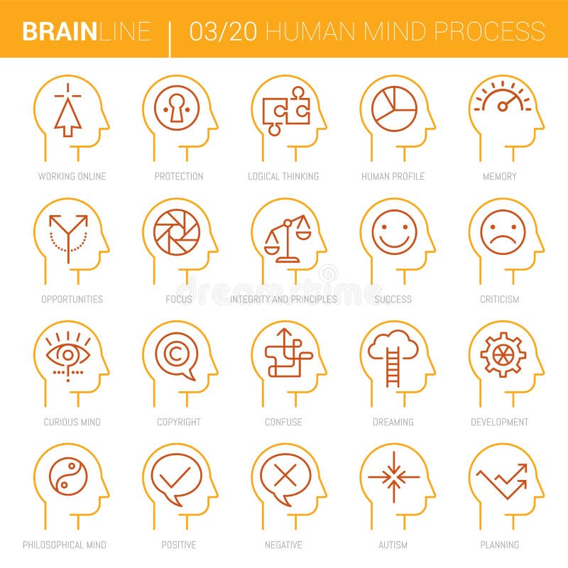 Mind Process Vector Icons 1 Stock Vector - Illustration of success ...